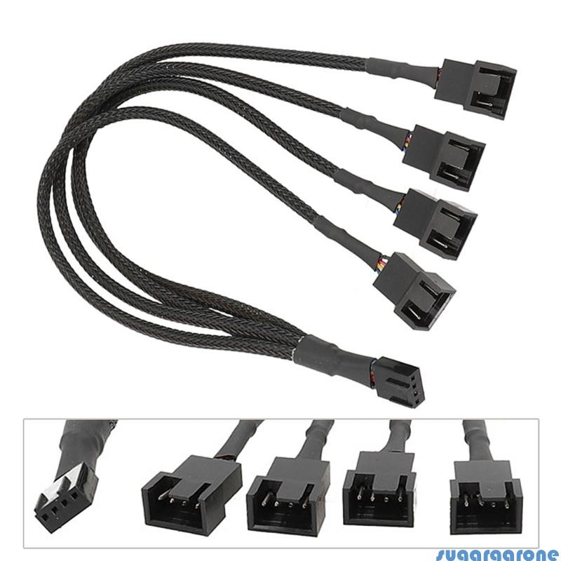 Sugar PWM Fan Splitter Cable Sleeved Adapter Computer PC Fan Power ...