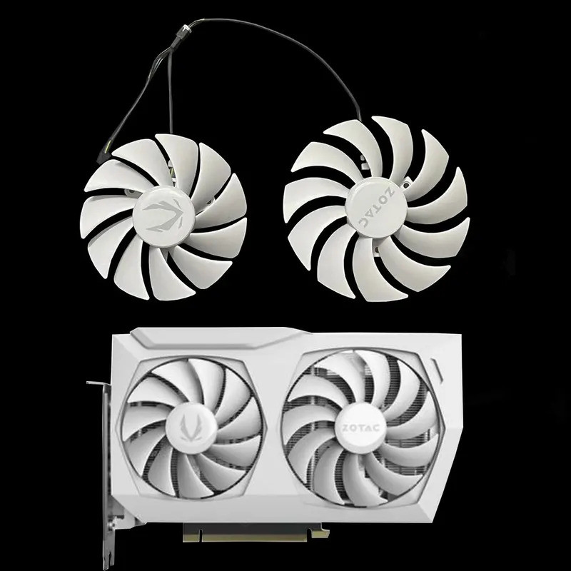 2pcs RTX3060 3060 TI AMP Moon White GOC GPU Fan 4PIN 88MM 100MM GAA8S2U ...