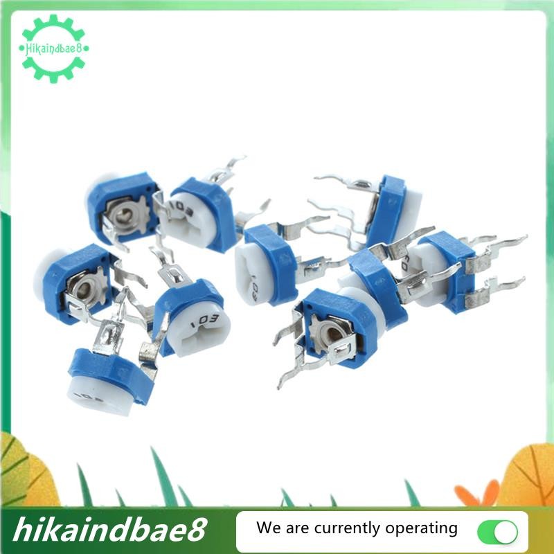 [hIkAi] 10X 6mm 10k ohm Horizontal Pot Variable Cermet Potentiometer ...