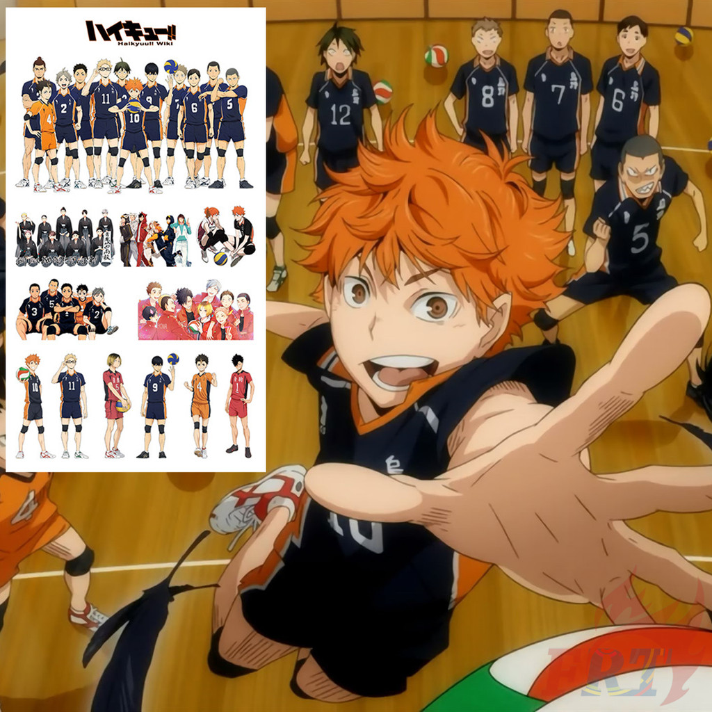 1Sheet Anime Haikyuu!! Mini Temporary Tattoo Stickers Waterproof ...