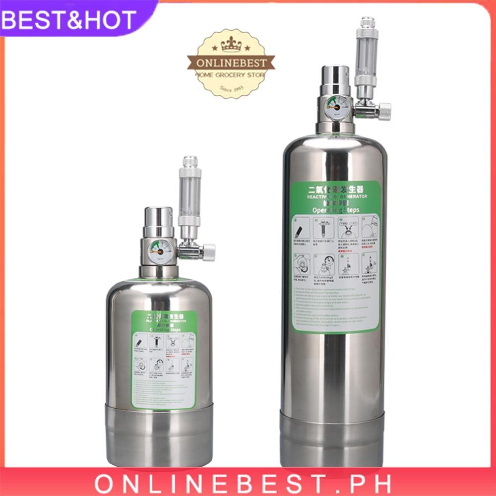 1L/2L CO2 Cylinder Generator Stainless Steel Aquatic Plant Fish Tank ...