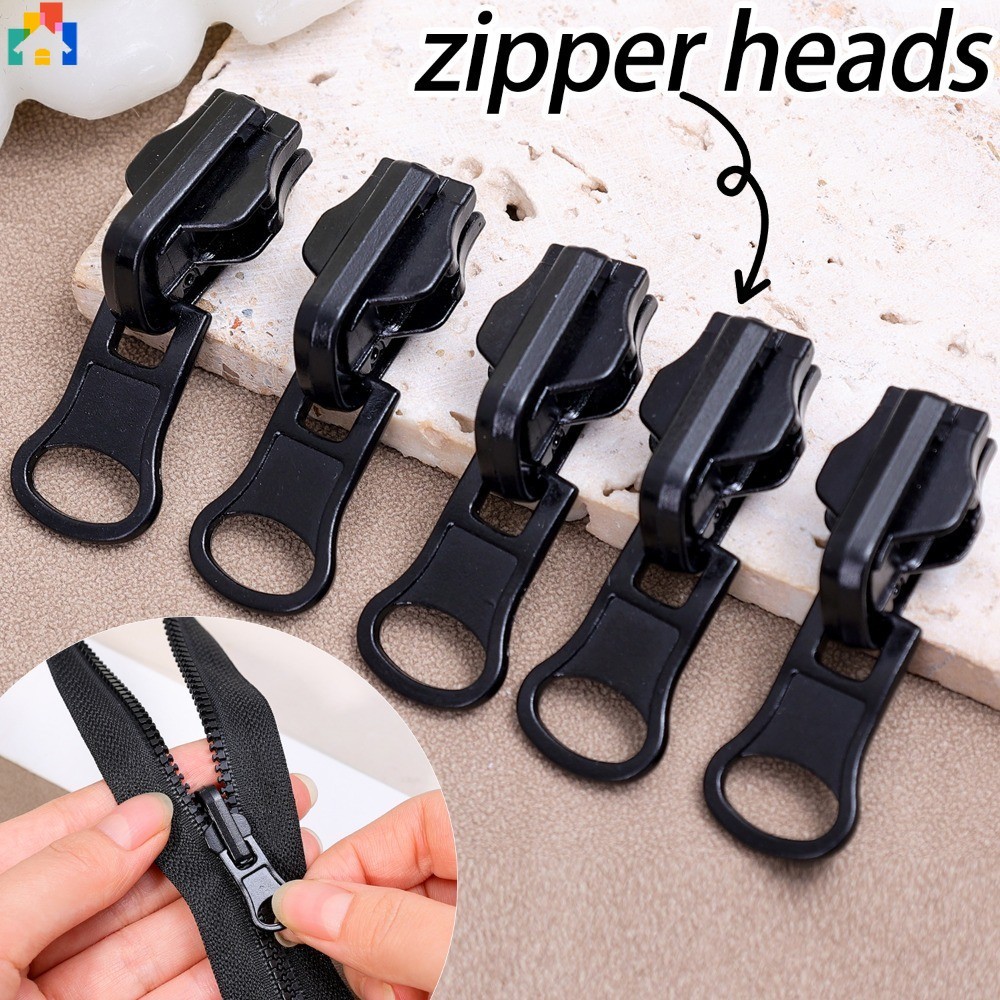 Portable Replaceable Double-sided Rotating Zipper Head Black Metal ...