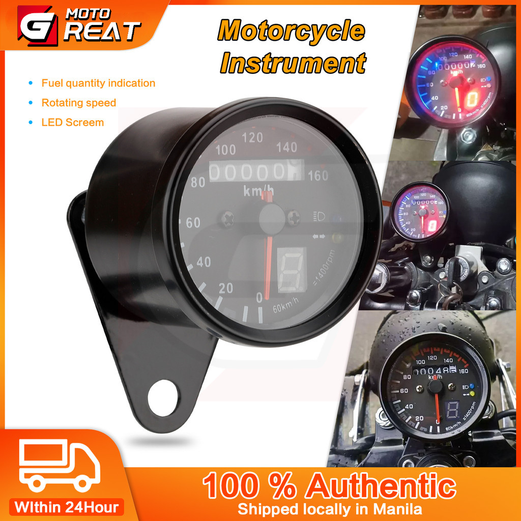 Speedometer Gauge Odometer Motorcycle Universal 12V Digital LED Screen ...