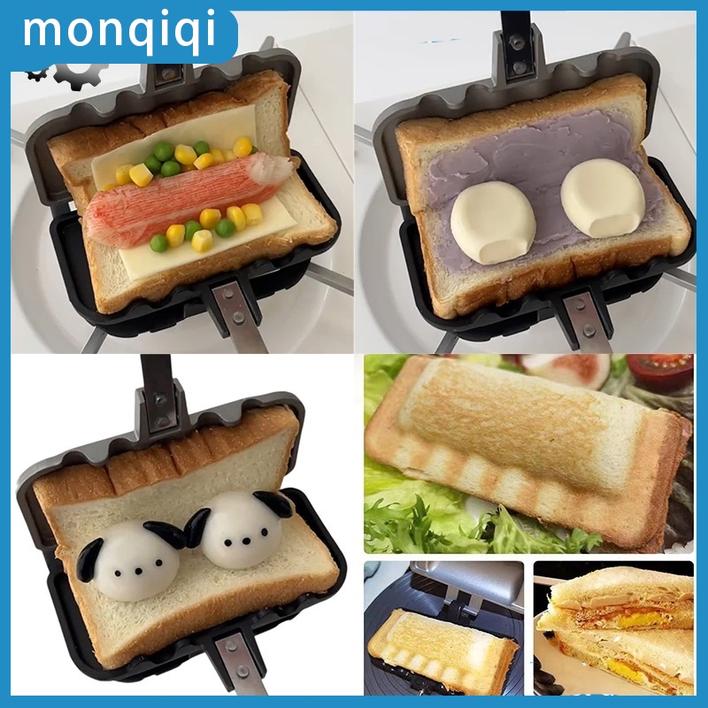 Double sided sandwich pot, non stick, foldable grill, bread fryer ...