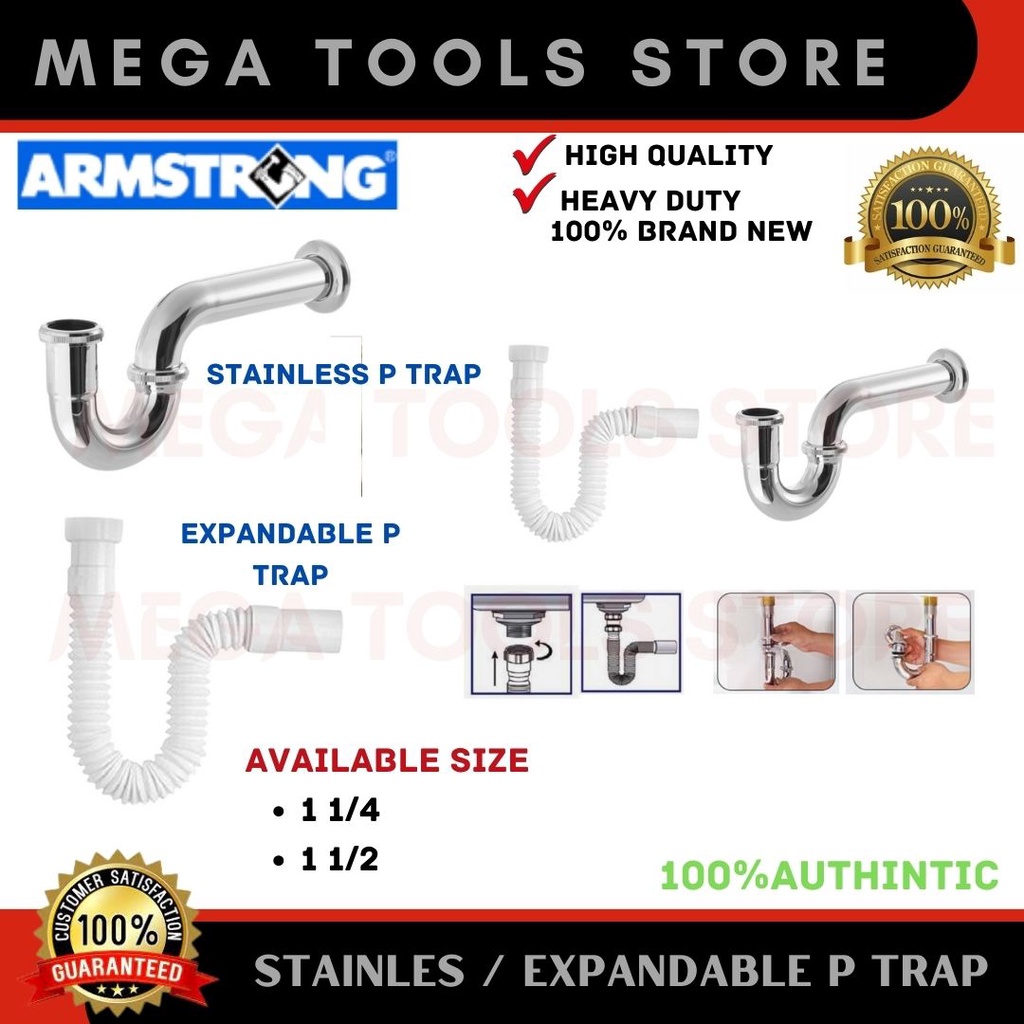 STAINLESS P TRAP / EXPANDABLE P TRAP (1 1/4 & 1 1/2) | Shopee Philippines