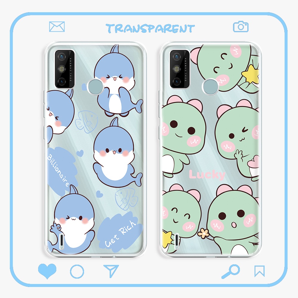 Tecno Spark 6 Go / Tecno KE5 Case Clear Cute Cartoon TPU Silicone Soft ...