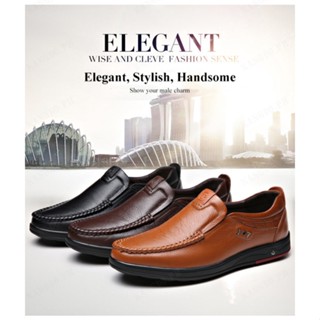 British Style Slip-on Men's business leather Shoes casual non-slip ...