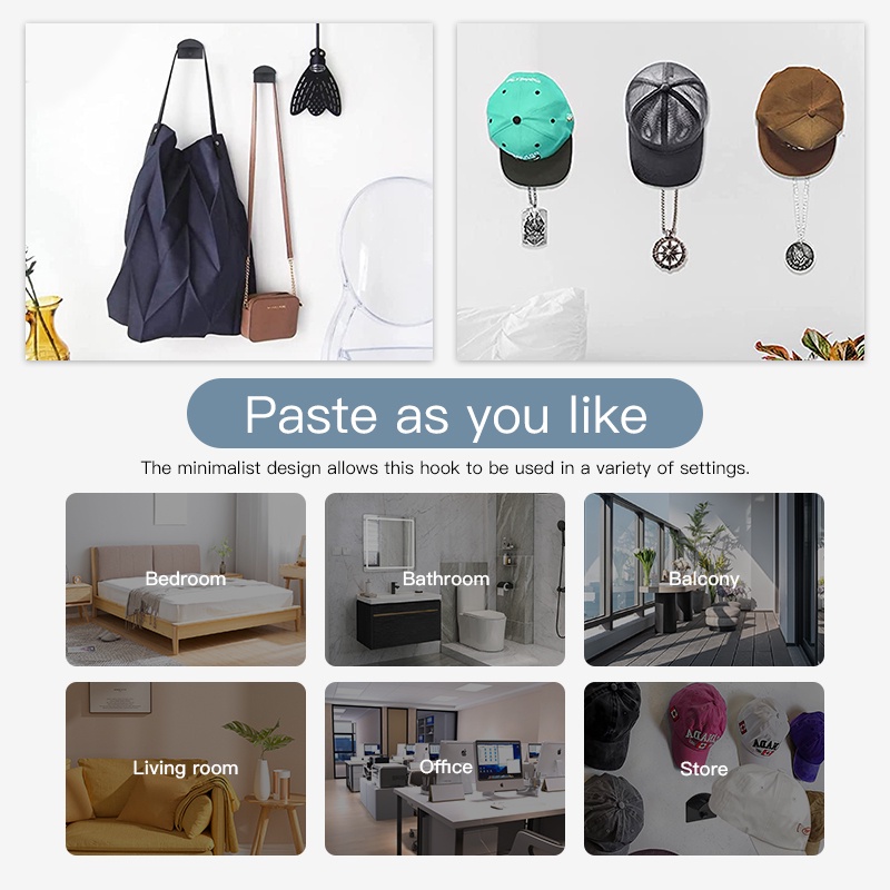 Cap Hook Holder Double Sided Adhesive Organizer Tape Home Living ...