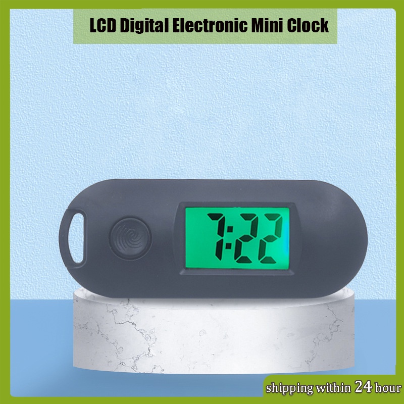 Mini Clock LCD Digital Electronic Clock Pocket Watch Backlight Portable ...
