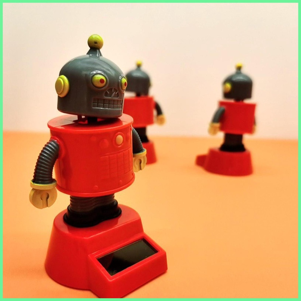 Bobblehead Dash Ornament Solar Powered Robot Shake Head Toy Automatic ...