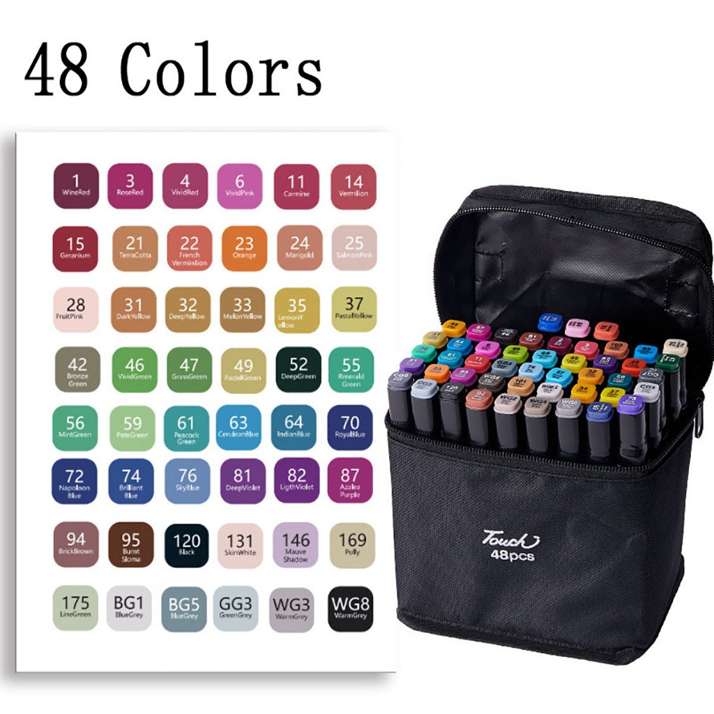 80 Color Alcohol Marker Manga Highlighter Pen Set Marker Pen Set Touch ...