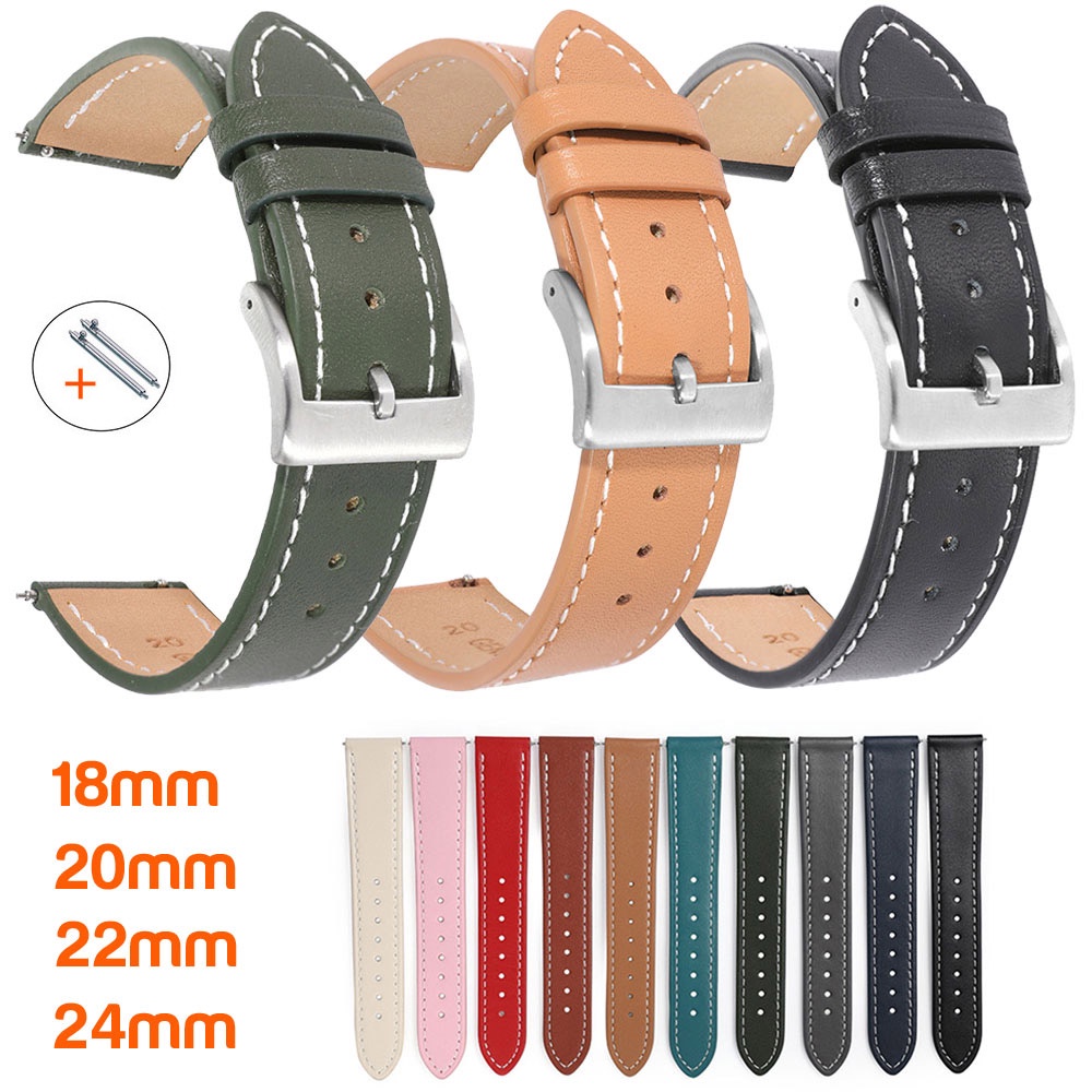 Watchband 18mm 20mm 22mm 24mm Thin Genuine Leather Watch Strap ...