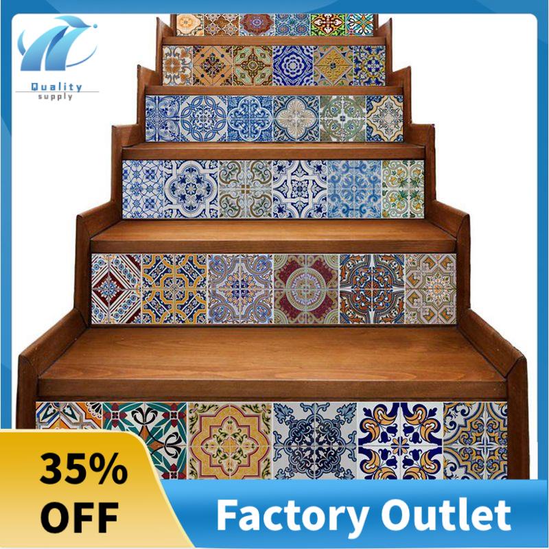 Superb Peel and Stick Tile Backsplash Stair Riser Decals DIY Tile ...