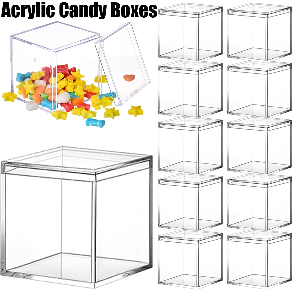 Transparent Acrylic Boxes with Cover/Square Clear Plastic Acrylic Candy ...