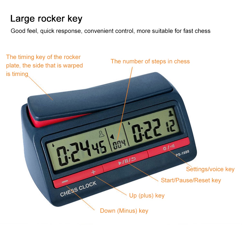 Board Game Stopwatch Professional Digital Chess Clock Plastic Battery ...
