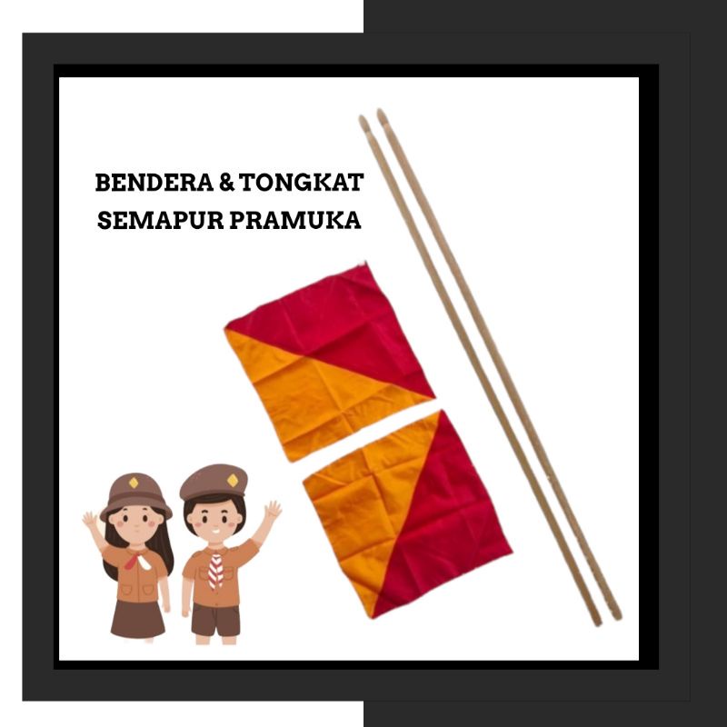 A set of stick scout semaphore flags and flags / scout equipment ...