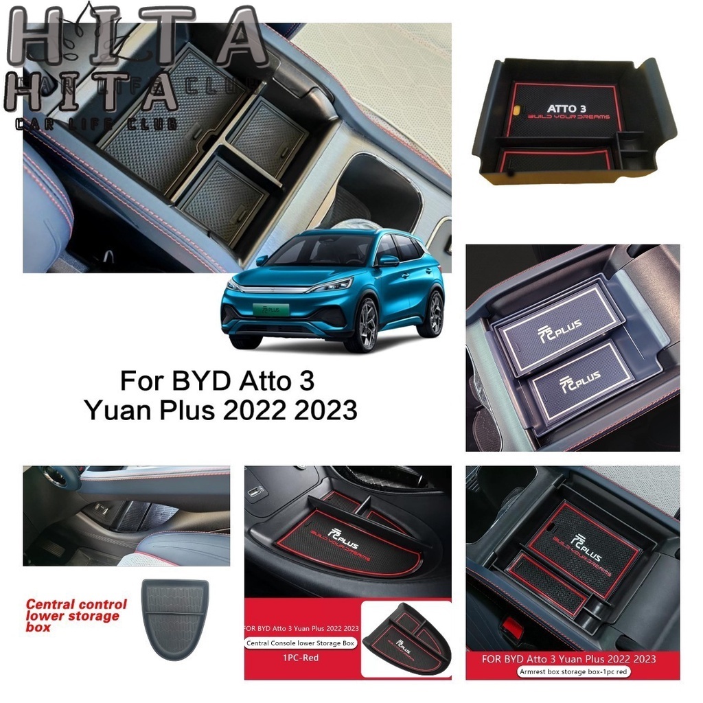 BYD Atto 3 Yuan Plus 2022 Car Center Console Storage Box Leather ...