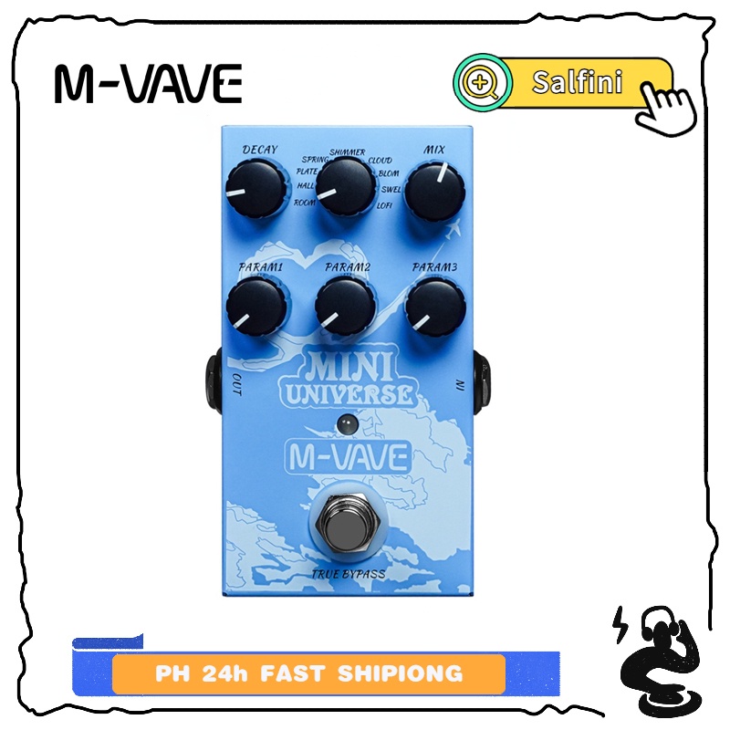 M-VAVE mini universe V2 version Electric Guitar Reverb Effects Pedal ...