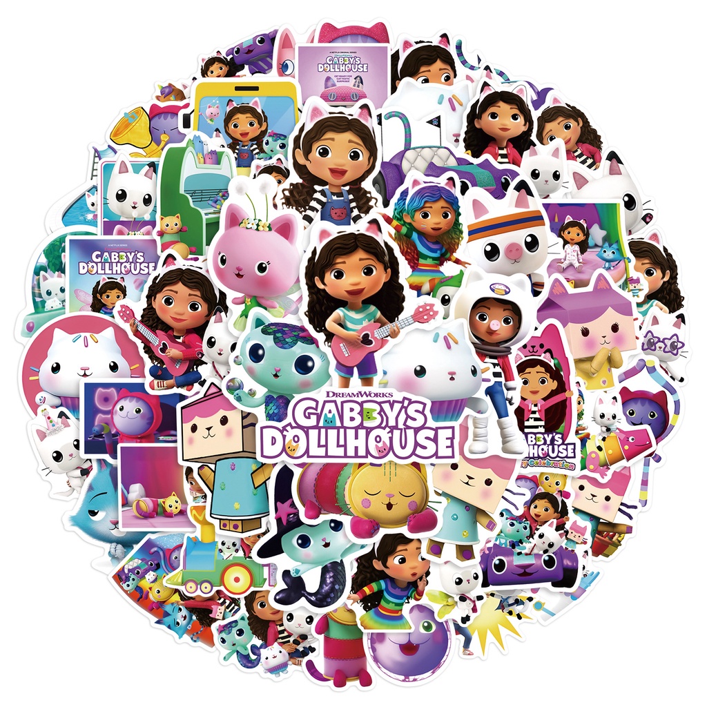 50Pcs/Set Gabby's Dollhouse Series 04 Stickers DIY Fashion Waterproof ...