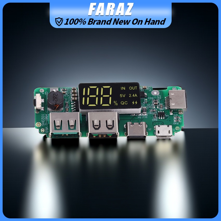 LED Dual Usb 5V 2.4A 18650 Power Bank Module Micro / Type-C Usb Board ...