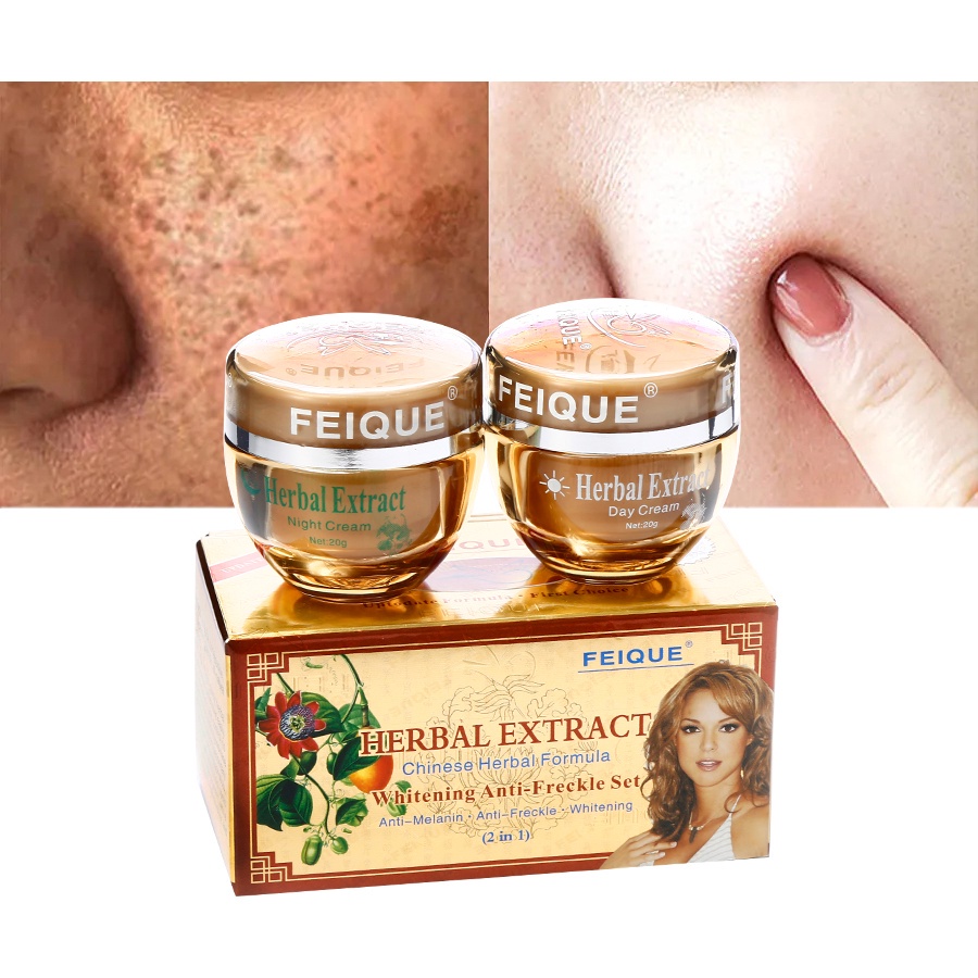 FEIQUE 2in1 Herbal Extract Freckle Whitening Cream, Cformula Anti ...