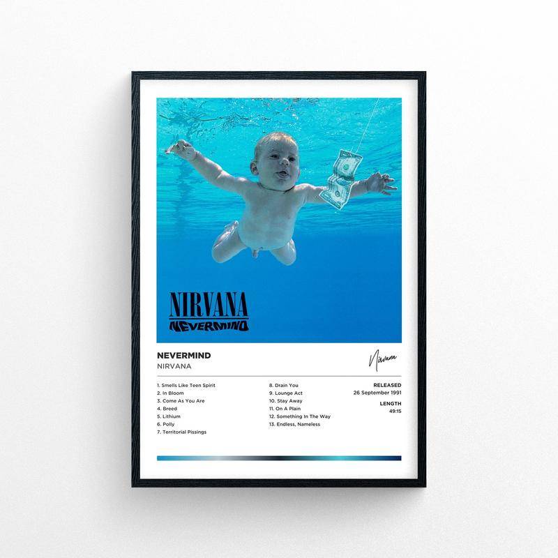 Nirvana - Nevermind Unframed Poster Print | Polaroid Style | Album ...