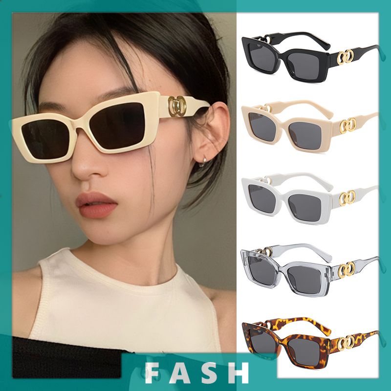 F UV Resistant Rectangular Frame Sunglasses Wide Leg Small Frame ...