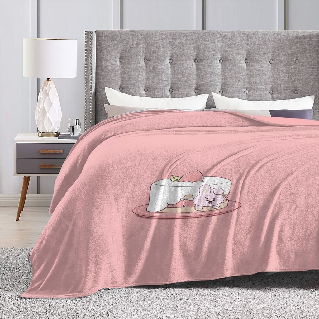 BT21 Flannel Printed Sleeping Blanket BTS Pattern Design Cotton Bed ...