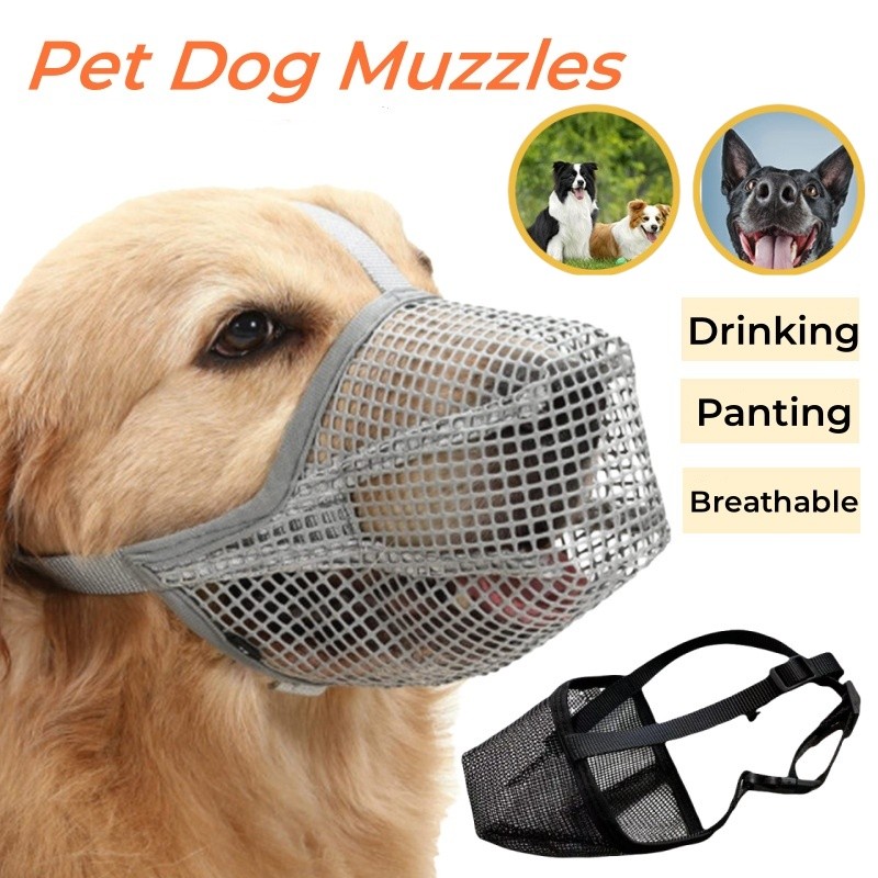 Breathable Pet Dog Muzzles Adjustable Dog Mouth Cover Anti-Biting ...