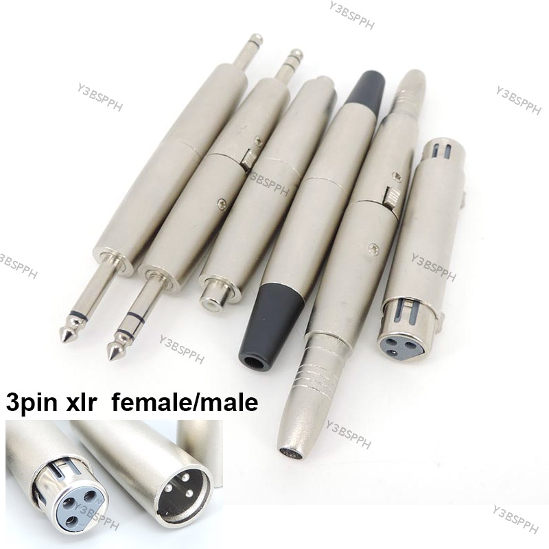 3pin XLR Male female to Microphone 1/4" 6.35mm 6.5 mono Stereo male ...
