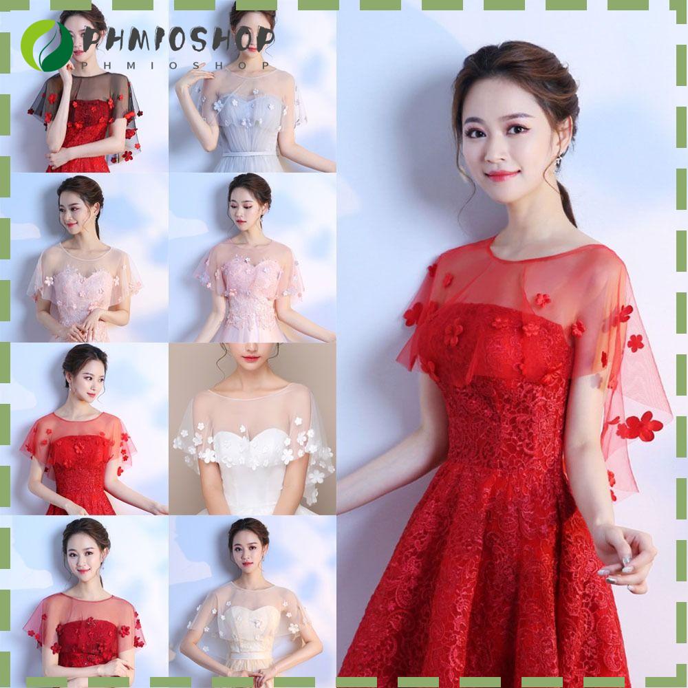 PHMIOSHOP Bride Shawl Women Cosplay Soft Cape Tulle Shawl Wedding ...