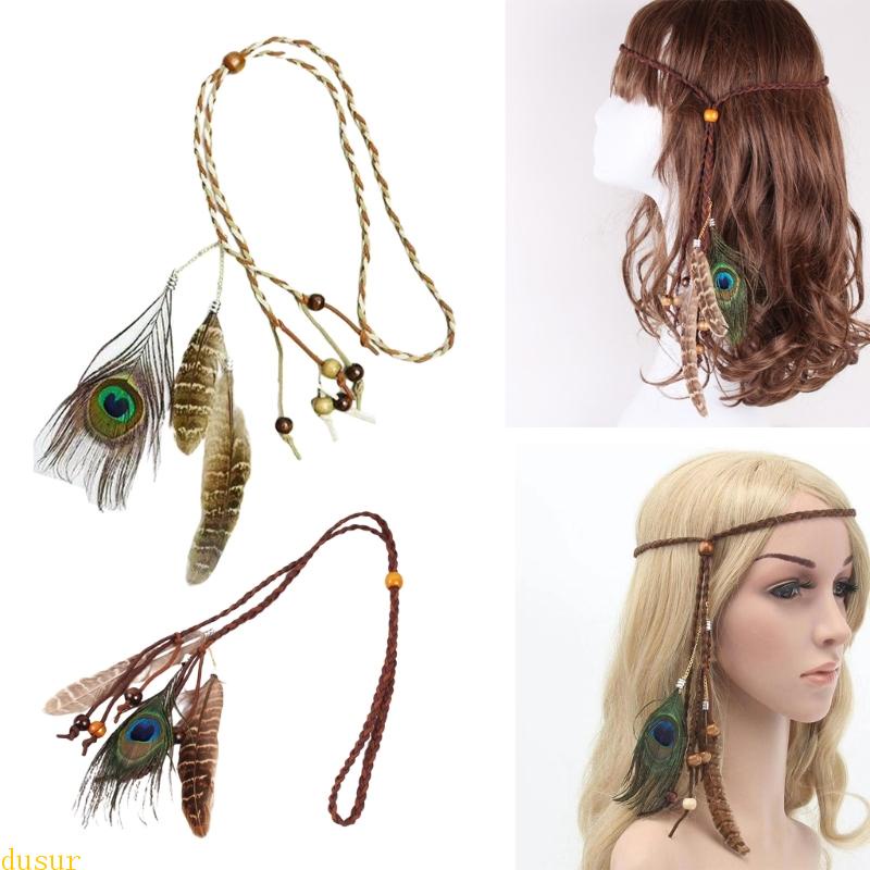 dusur Boho Feathers Headbands Boho Headpiece Native American Headdress ...