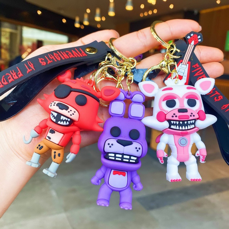 Mutant Animal /FNAF Keychain Sundrop Moondrop Figures Freddy Bonnie ...