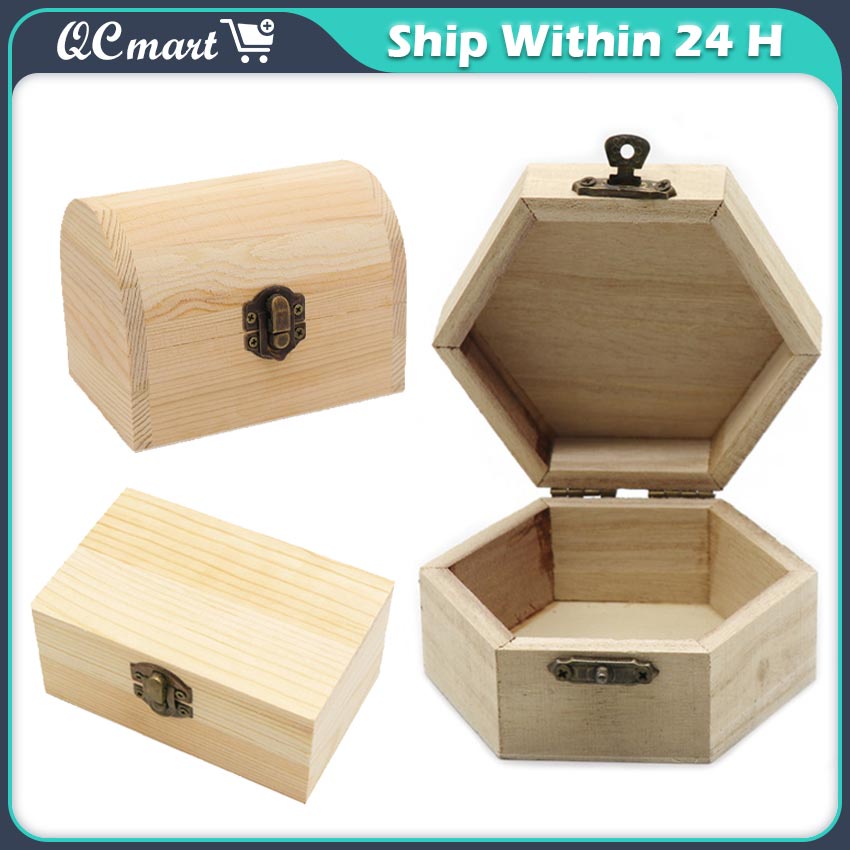 【Ship In 24H】 Rectangular Wooden Storage Box Vintage Wooden Box Wooden ...