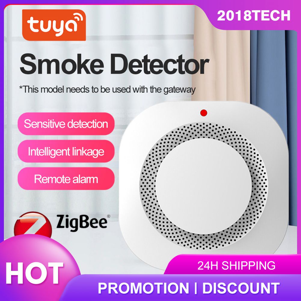 Smart Fire Alarm Smart Home Accessories Wireless Work With Tuya Zigbee ...