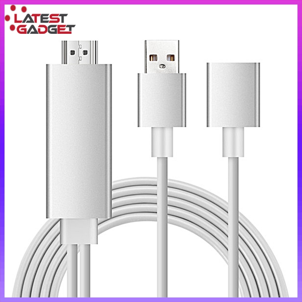 LatestGadget 3 in 1 USB to 8Pin HDMI HD Mirroring Cable - Silver ...