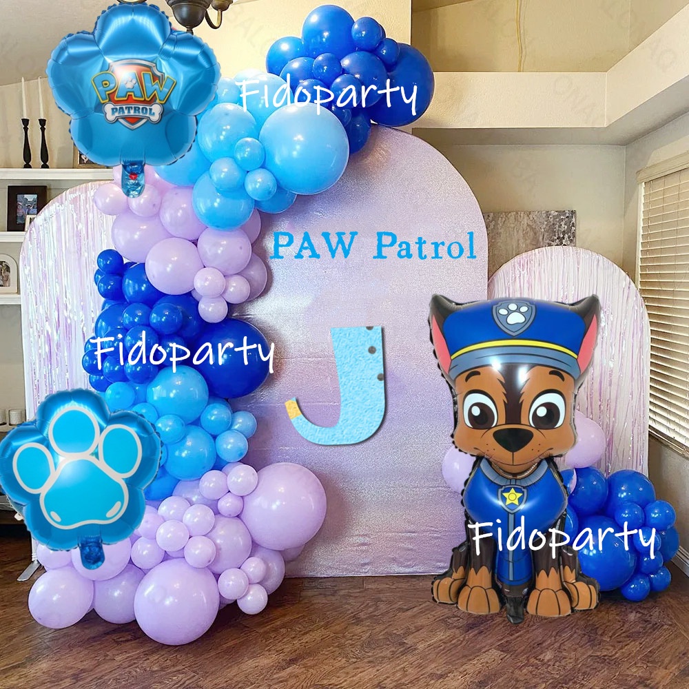 Blue PAW Patrol Balloon Garland Arch Set Large Chase Dog Foil Balloon Baby Shower Birthday Party ...