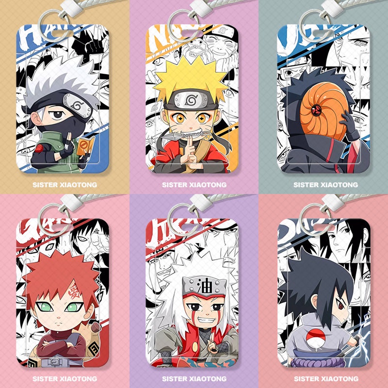 Funny Cartoon NARUTO Keychain Card Holder With Neck Lanyard ID Badge ...