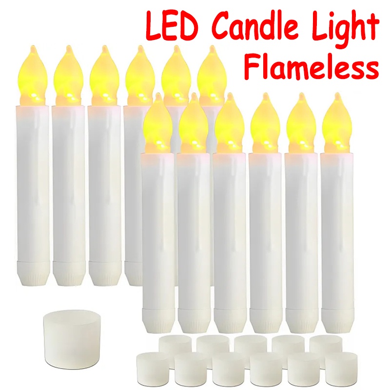 LED Flameless Long Candle Lamp/Battery Powered Tealight/Halloween Xmas ...