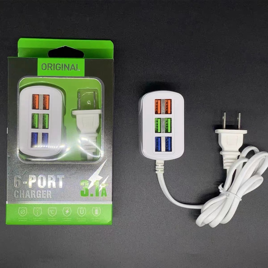 hot selling# original AC 220v input 5v output quick charger 6usb auto ...