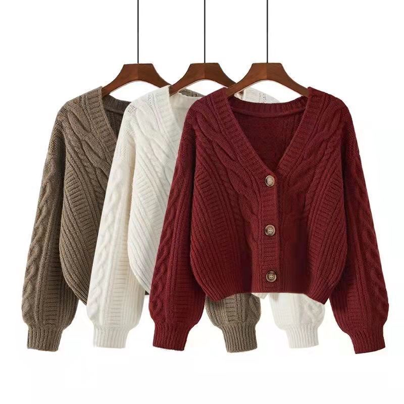 Women's Retro Loose V-neck Sweater Cardigan | Shopee Philippines