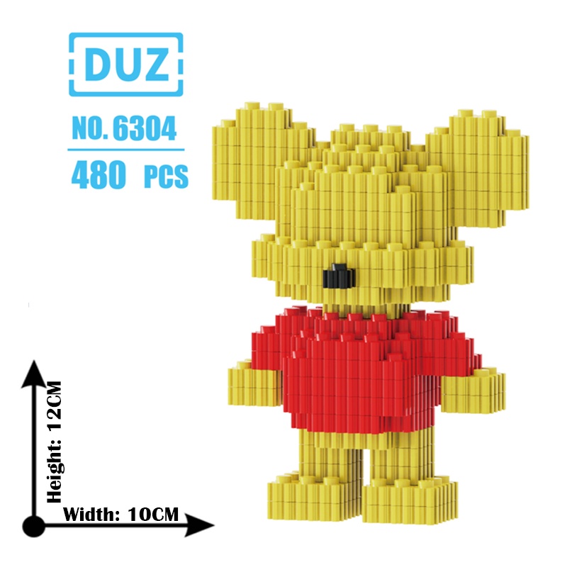 LBOYU Bear Blocks Building Blocks Cartoon Series Educational Toys Kaws ...