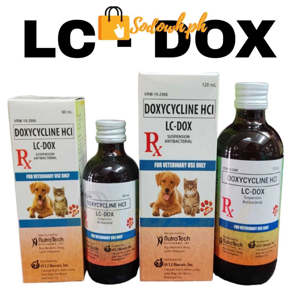 AVLI LC-Dox Doxycycline HCl 60mL and 120mL suspension for Dogs and Cats ...