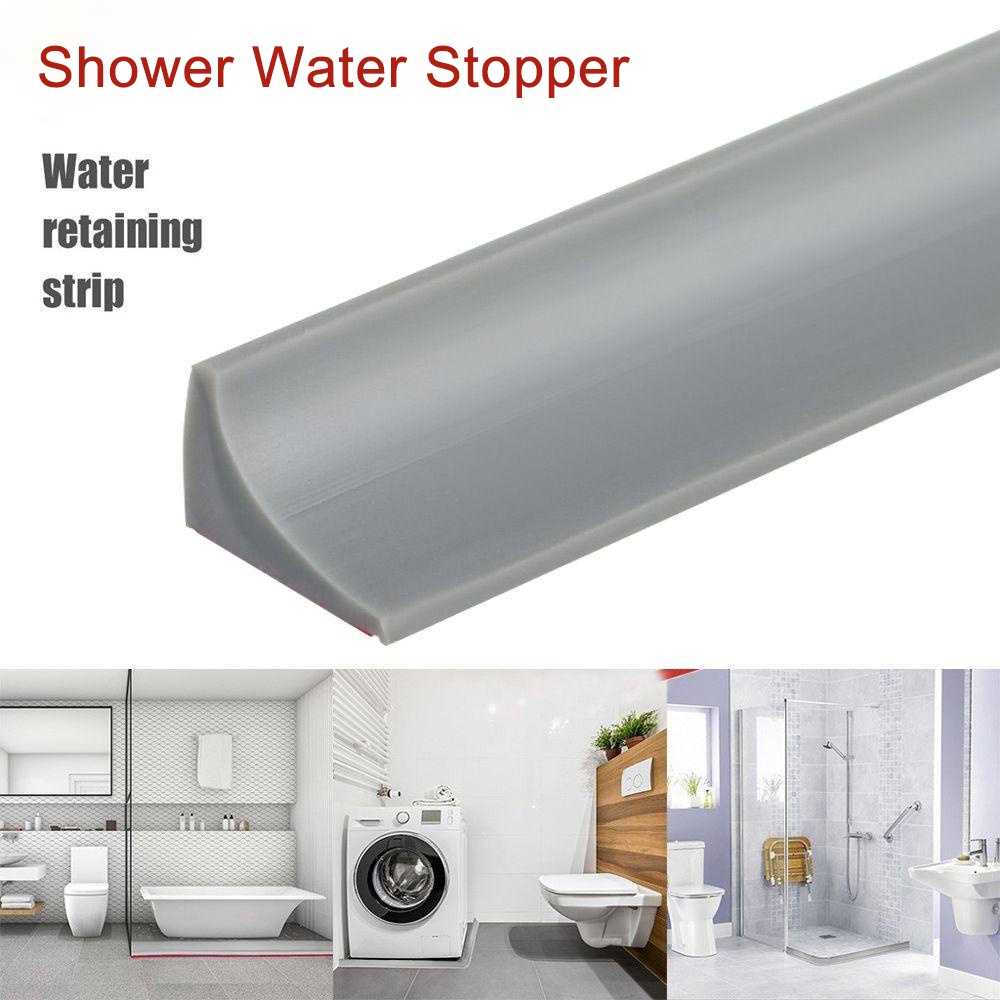Shower Dam Barrier Water Stopper Bendable Self-Adhesive Water Retaining ...