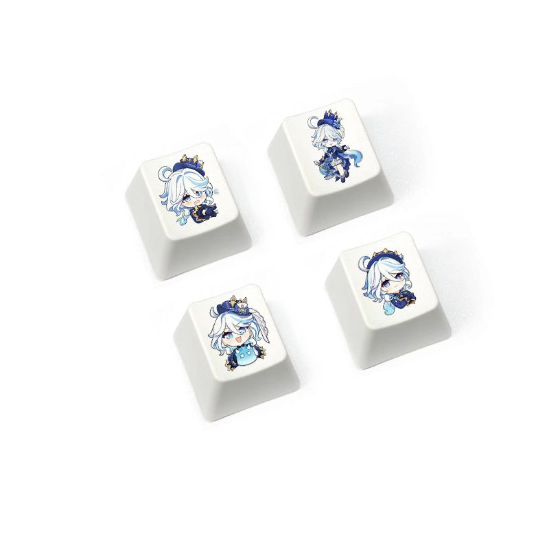 Genshin Impact Peripheral: Furina Mechanical Keyboard Keycaps with Non ...