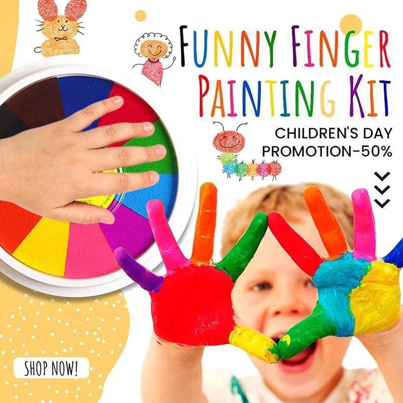 6 Colors/13Colors Children Kids Finger Ink Pads Washable Craft Stamp ...