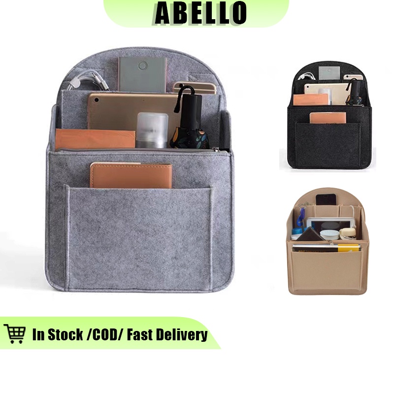 Multi-Pockets Felt Backpack Insert Universal Organizer Storage Bag ...