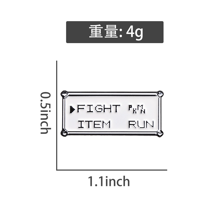 "FIGHT/ITEM/PKMN/RUN" Pokémon Game Option Frame Enamel Brooch Japanese ...