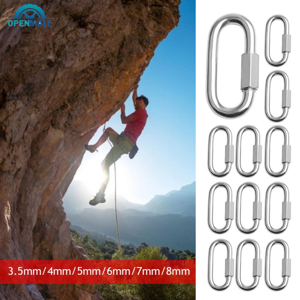 OPENMALL Stainless Steel Oval Quick Links D-Lock Carabiner Safety Snap ...