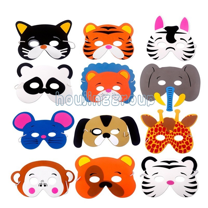 10pcs/set Party Mask Birthday Supplies EVA Foam Animal Masks Cartoon ...